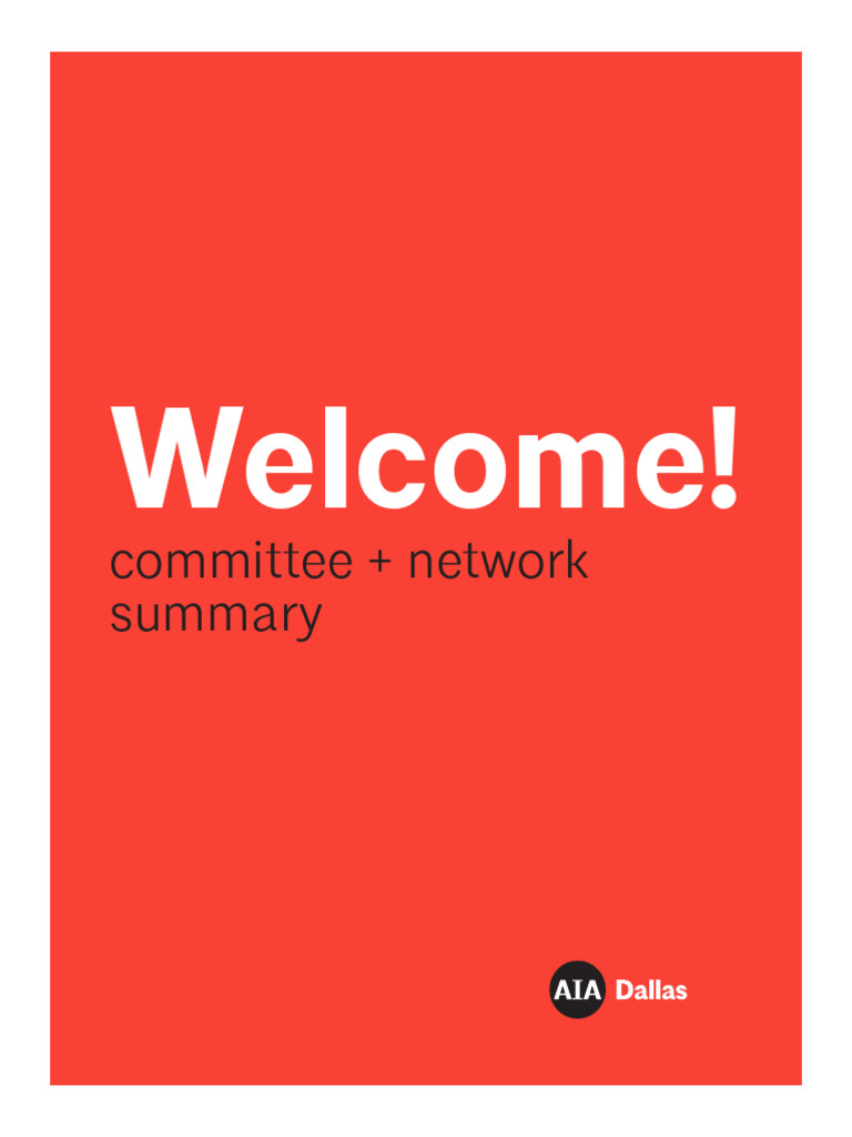 Committee+Network Summary Booklet - 2025 | PDF | Architect