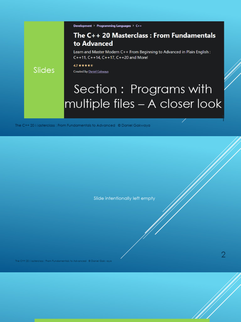 Section MultipleFileProgramACloserLook Slides | PDF | C++ | Software