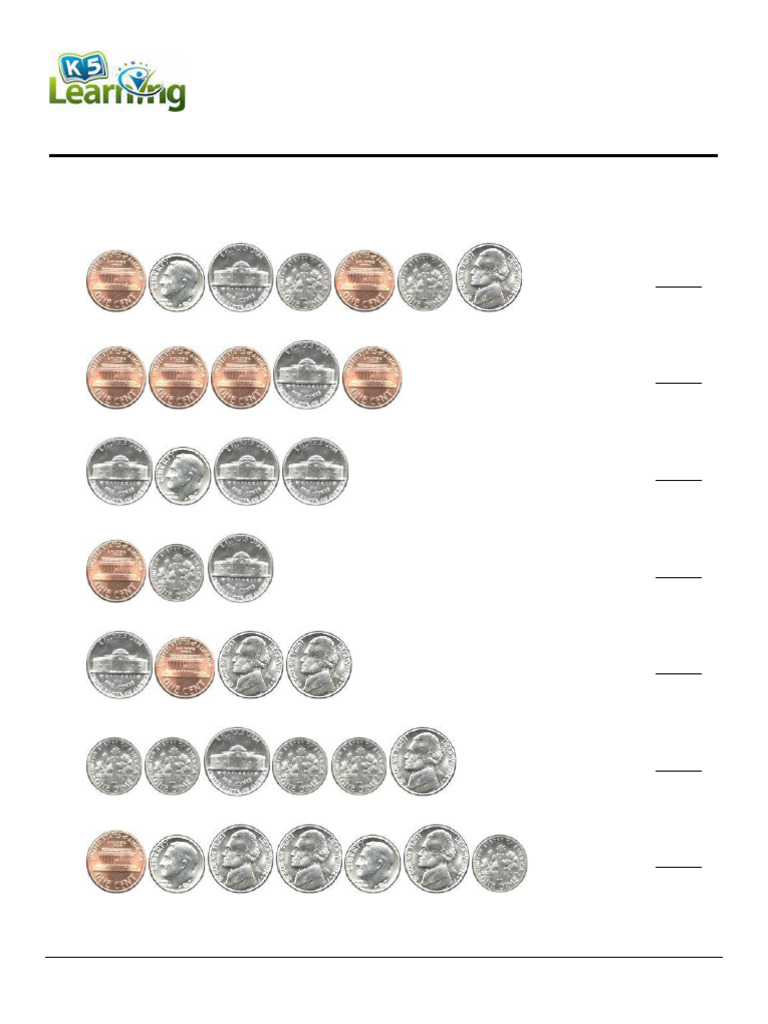 Grade 2 Counting Money Pennies Nickels Dimes B | PDF