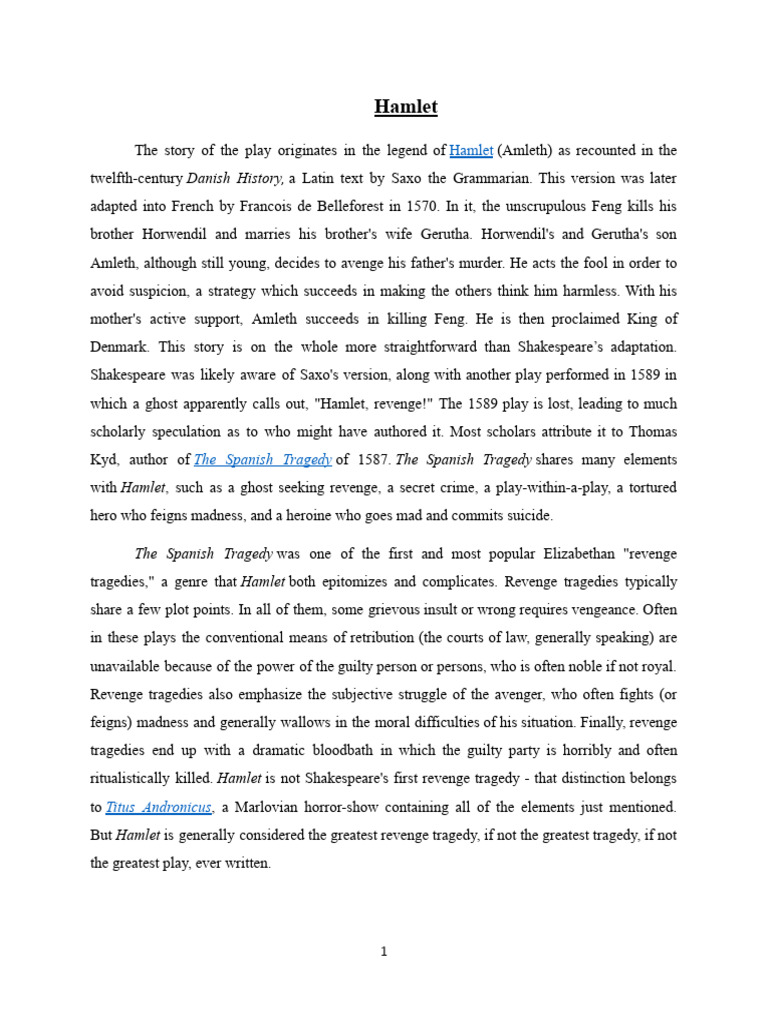Hamlet.docx | PDF | Hamlet