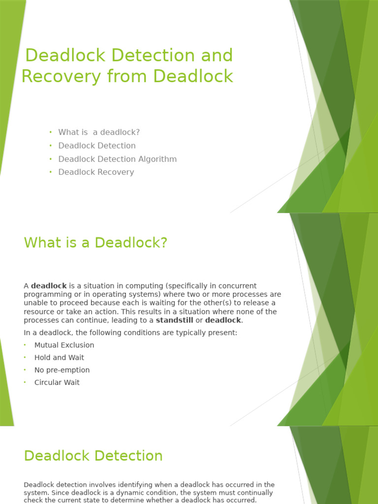 Deadlock Detection and Recovery from Deadlock | PDF | Applied ...