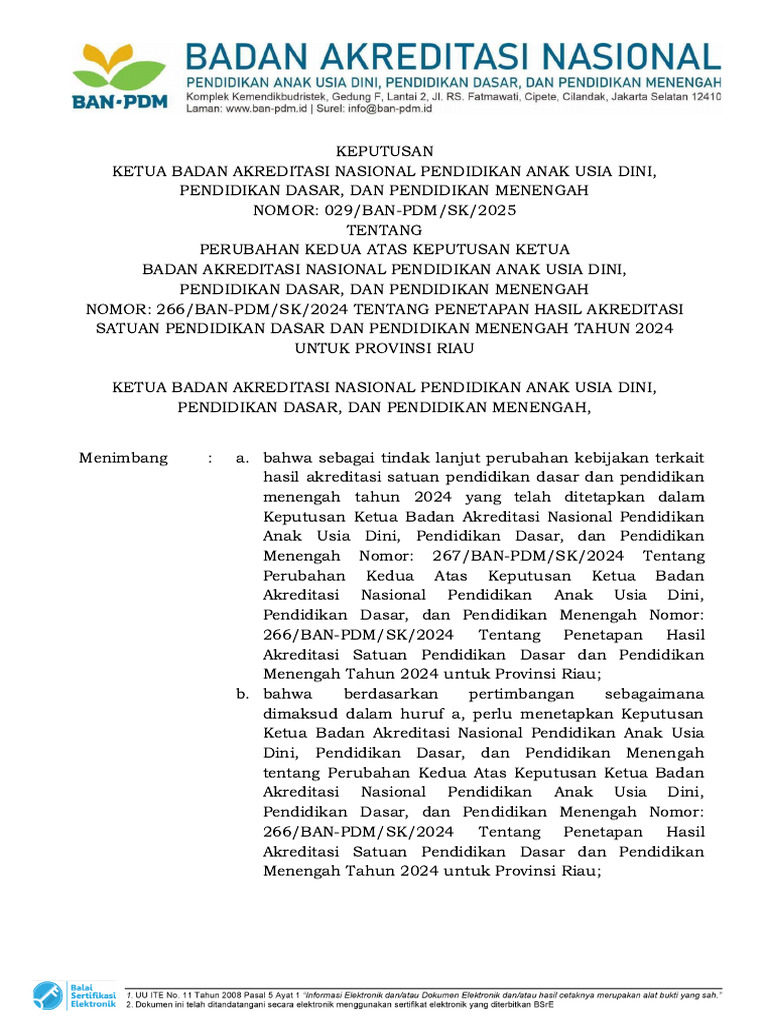 SK-029 Riau REV2-AKREDASMEN 2024 Signed | PDF