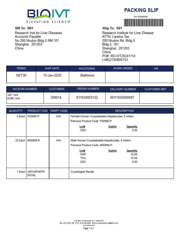 Packing Slip_LotsV2 (22) | PDF | Liver