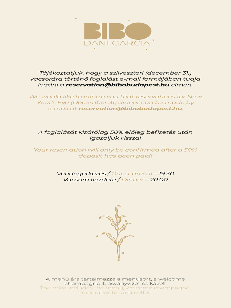 BiBo Szilveszteri Menu - Web | PDF