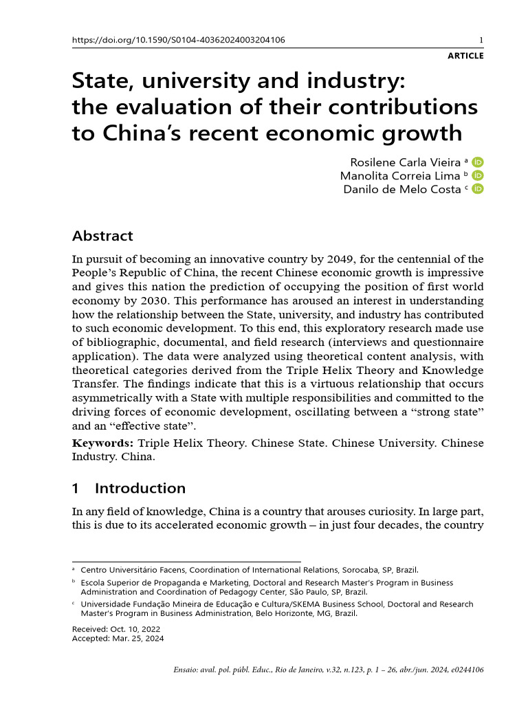 State-University-Industry Link in China's Growth | PDF | Innovation | China
