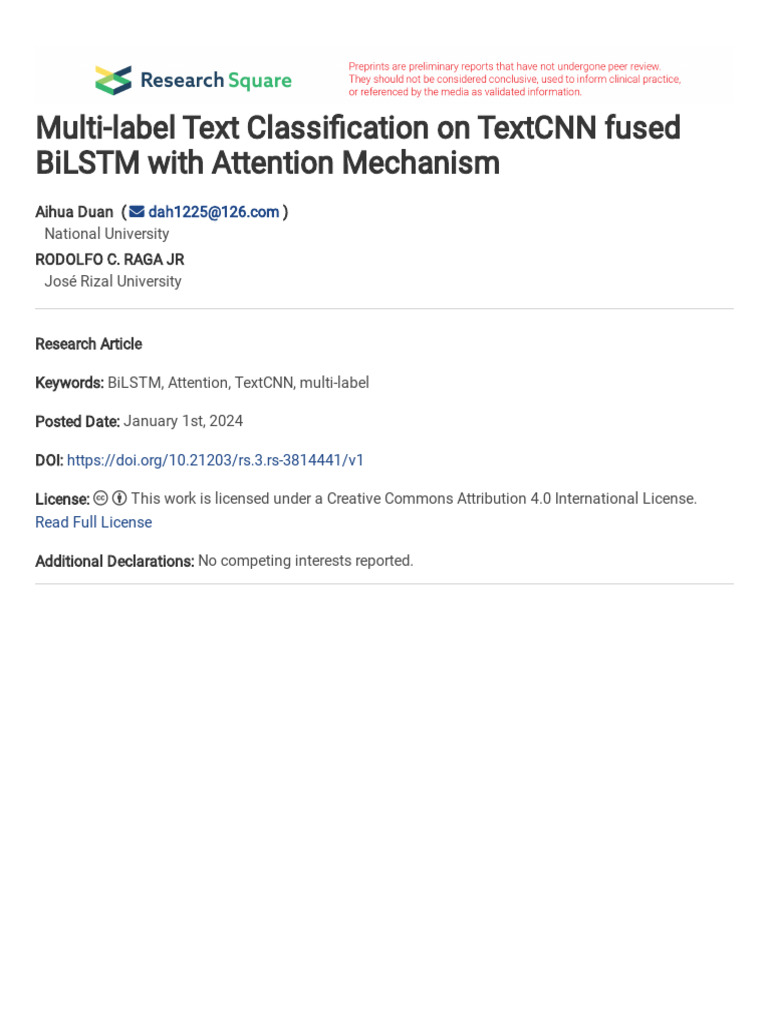 Multi-label Text Classification on TextCNN Fused B | PDF | Artificial ... Multi-label Text Classification on TextCNN Fused B | PDF | Artificial ...
