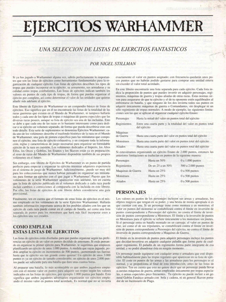 Ejercitos Warhammer | PDF