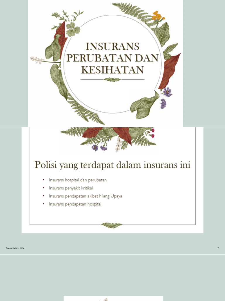 Insurans Perubatan Dan Kesihatan | PDF
