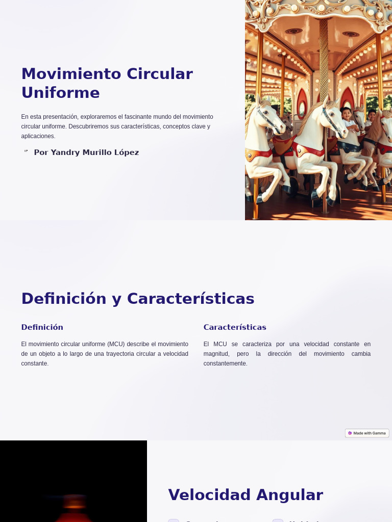 Movimiento Circular Uniforme | PDF | Fuerza | Velocidad