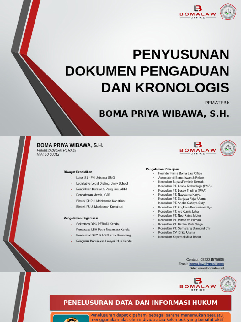 Teknik Penyusunan Dokumen, Pengaduan Dan Kronologis Paralegal (1) Pak ...