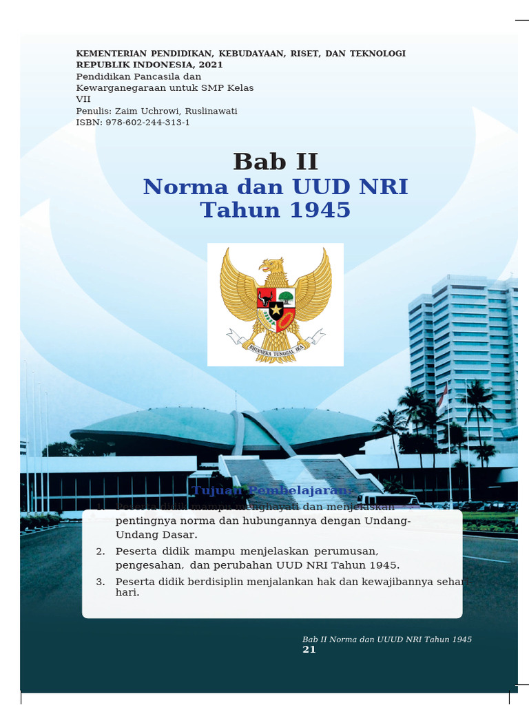 Buku Murid PPKn Pendidikan Pancasila Dan Kewarganegaraan Kelas VII | PDF