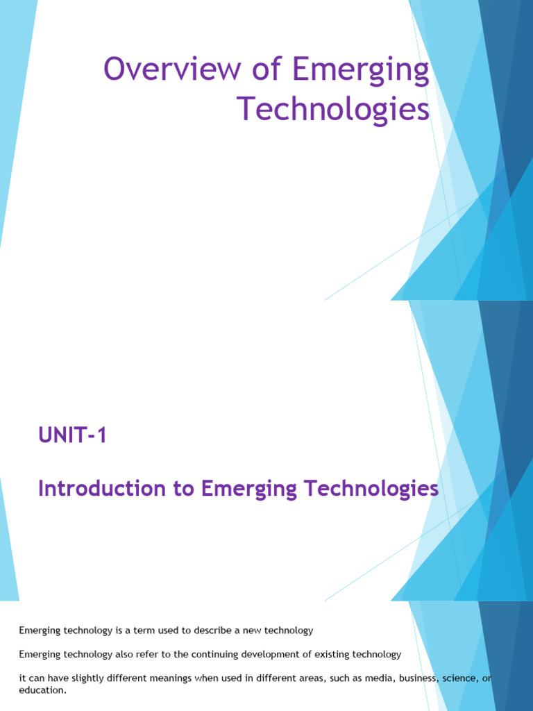 Overview of Emerging Technologies CLASS | PDF | Human–Computer ...