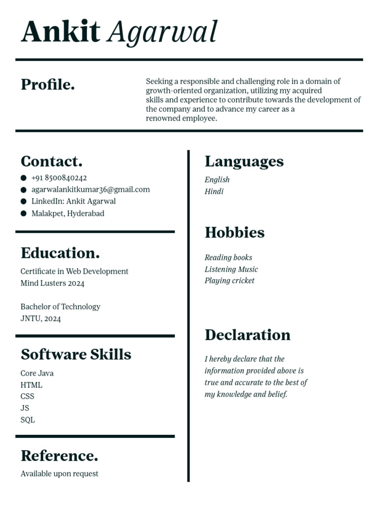 Resume Ankit | PDF