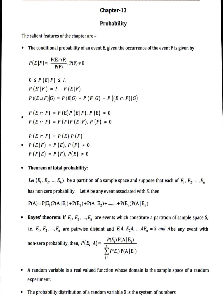PROBABILITY THEORY | PDF | Variance | Random Variable