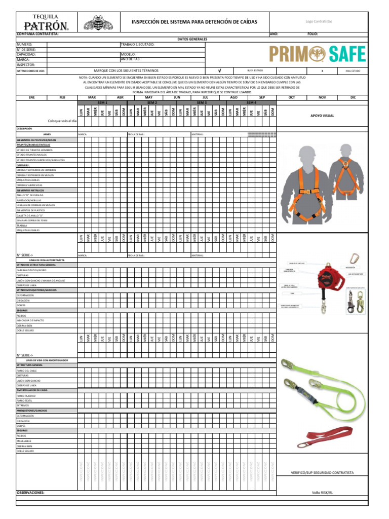 Check List Arnes, Retractil | PDF