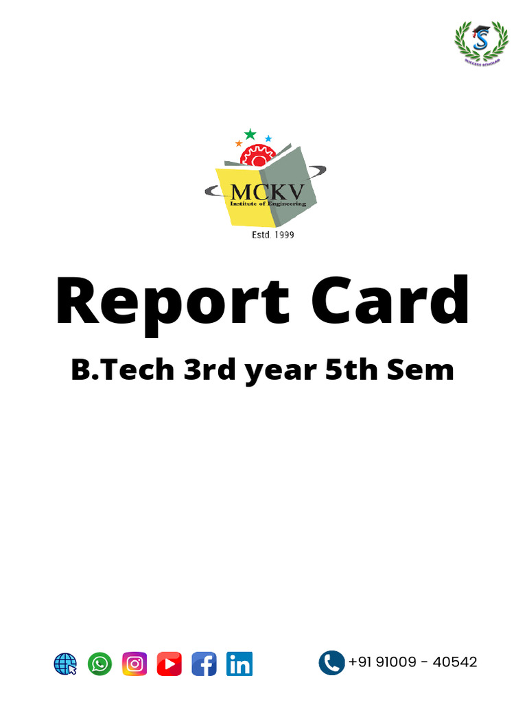 Report Card MCKVIE B.tech 5th Semester 2026 | PDF