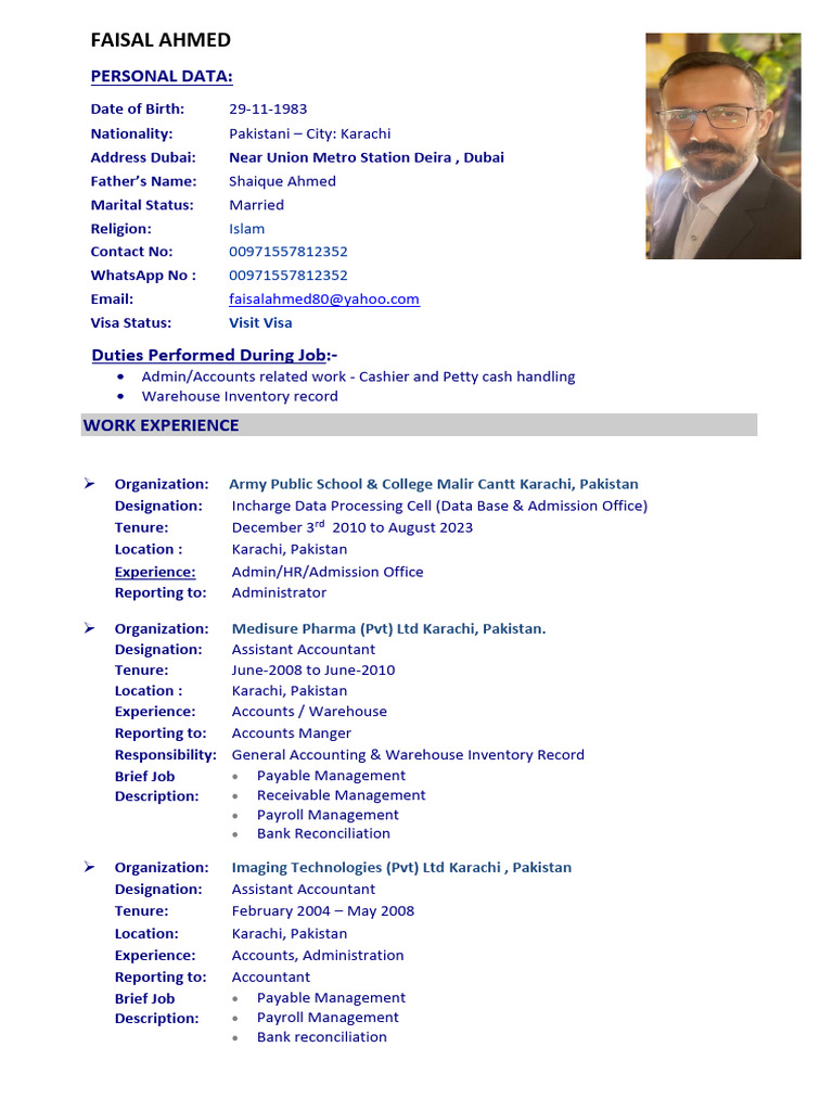 Resume Faisal Ahmed | PDF