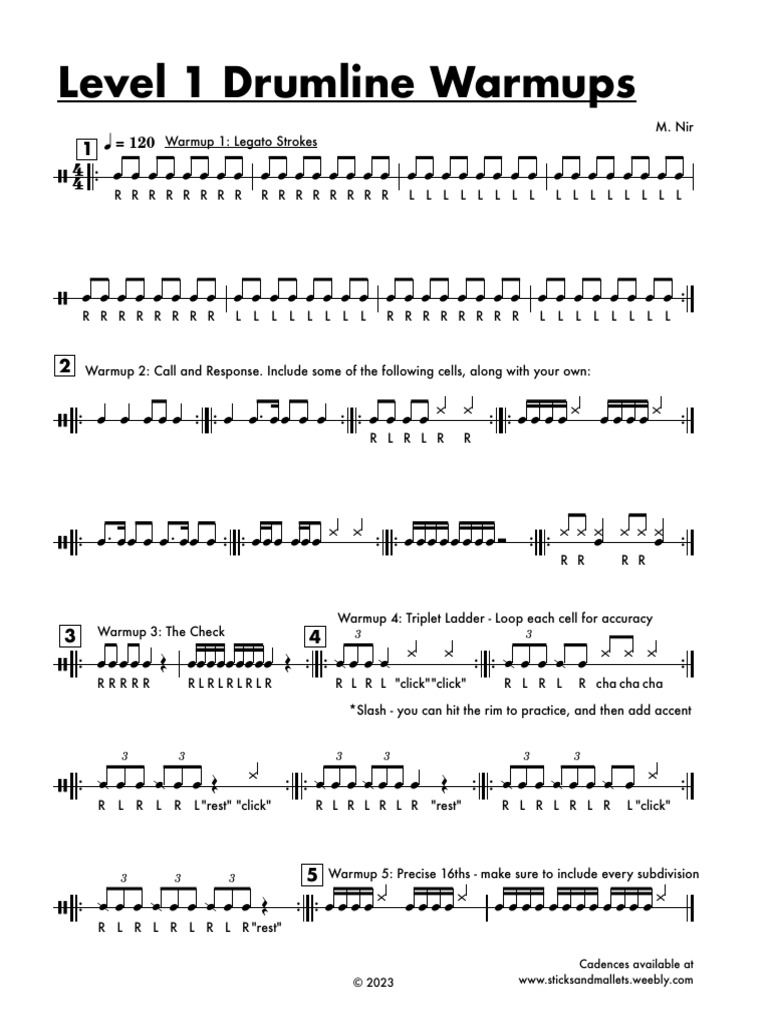 Level 1 Drumline Warmups | PDF