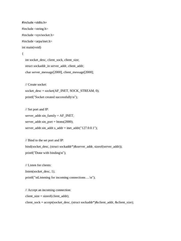 TCP Server PRGM | PDF