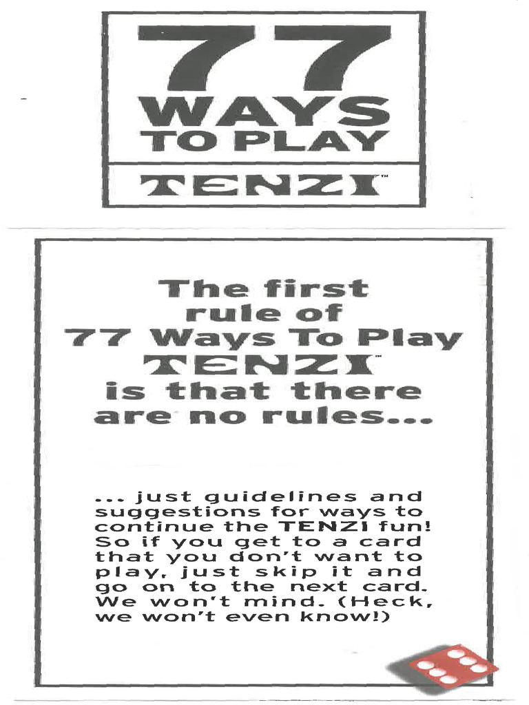 TENZI 77 Ways To Play | PDF