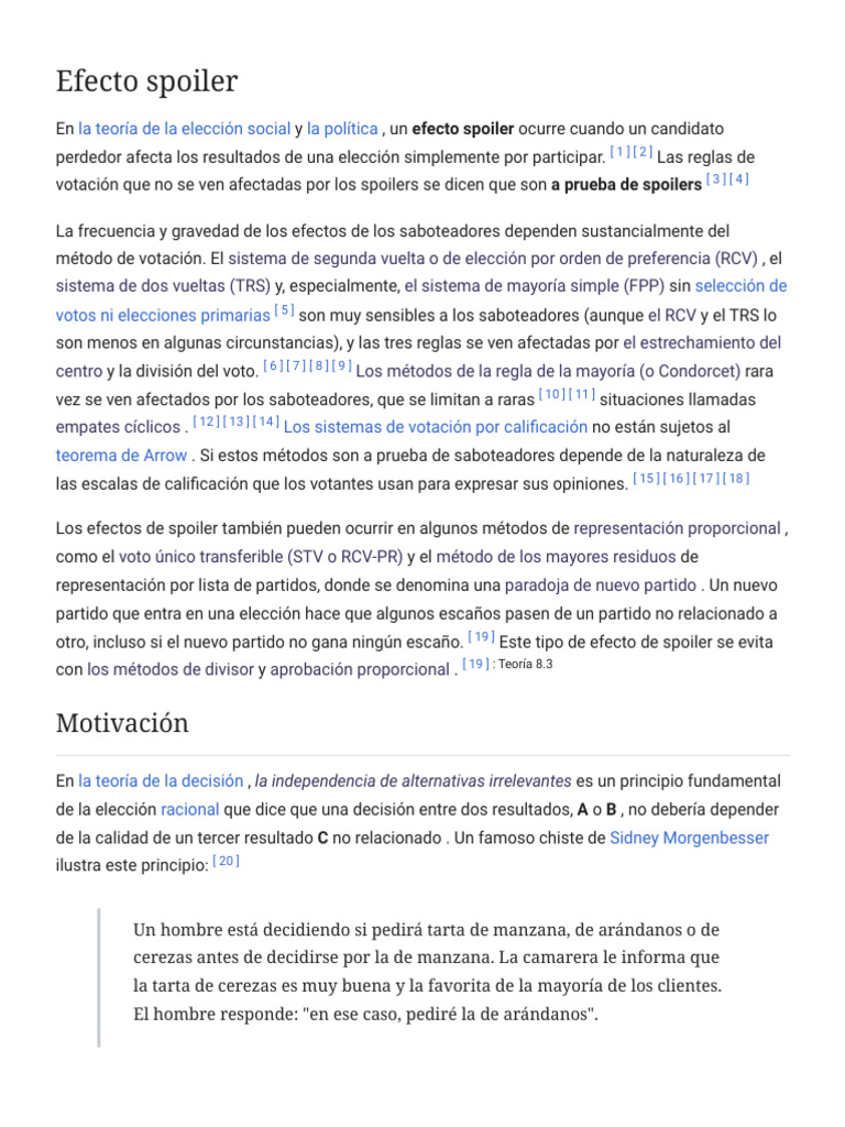 Efecto Spoiler - Wikipedia | PDF | Gobierno | Elecciones