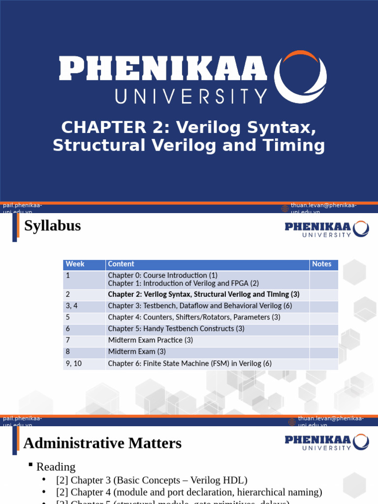 Chapter 2 Verilog Syntax, Structural Verilog and Timing | PDF | Integer (Computer Science ...