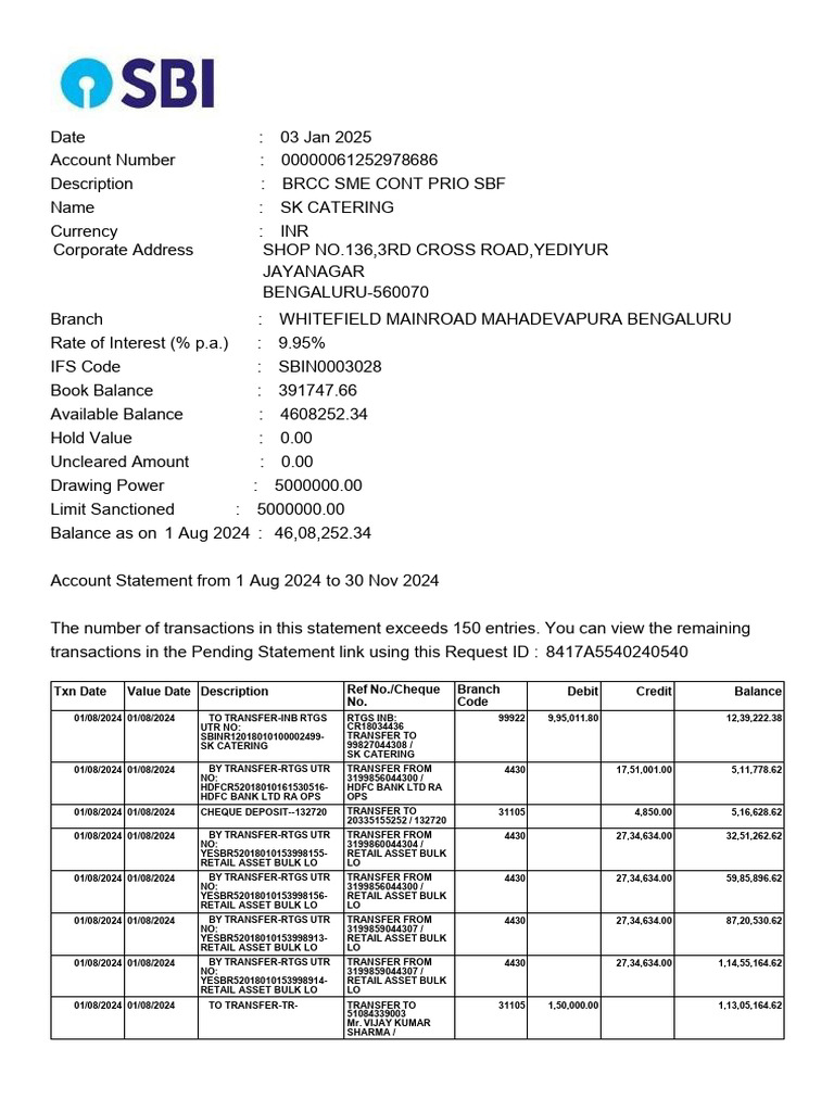 Bank Statment SBI PDF | PDF | Cheque | Banks