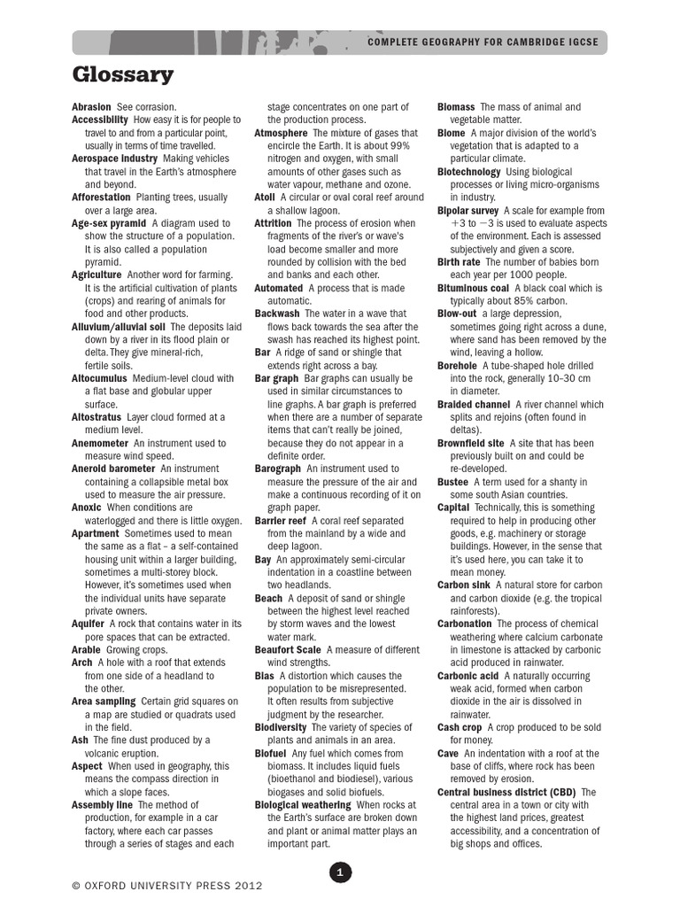 Glossary | PDF | Soil | Sea