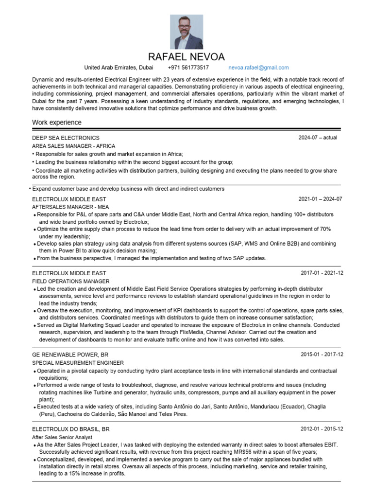 CV Rafael Nevoa - 2024 - English | PDF | Iso 9000 | Microsoft Access