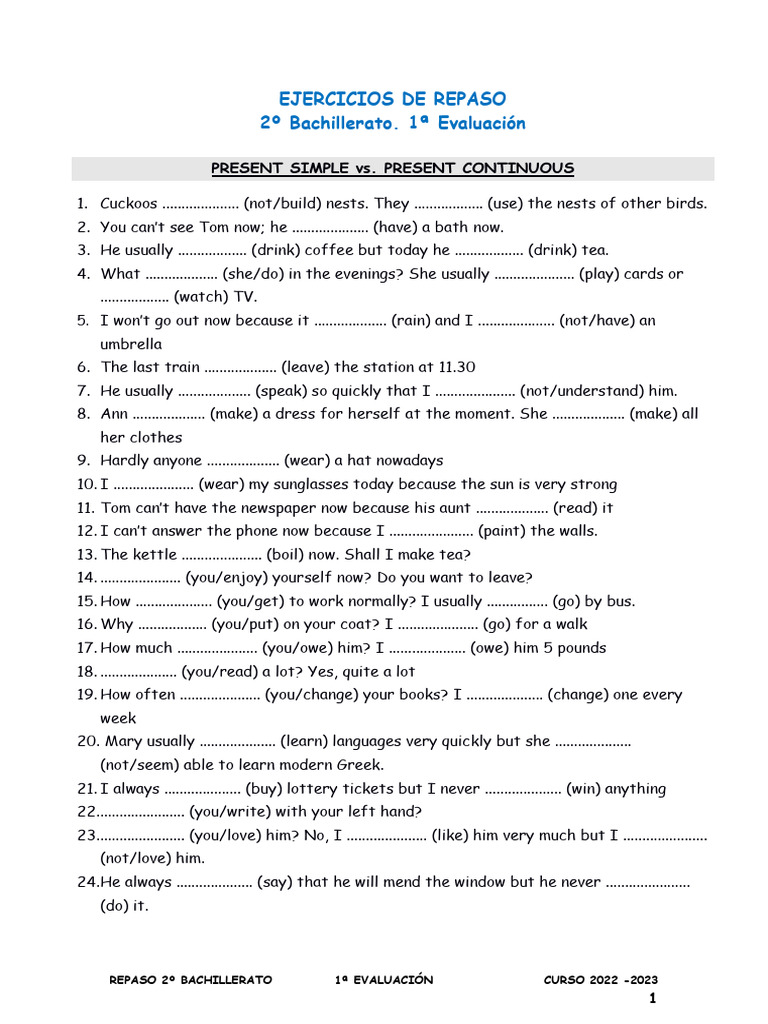2º - Repaso 1 Eval | PDF