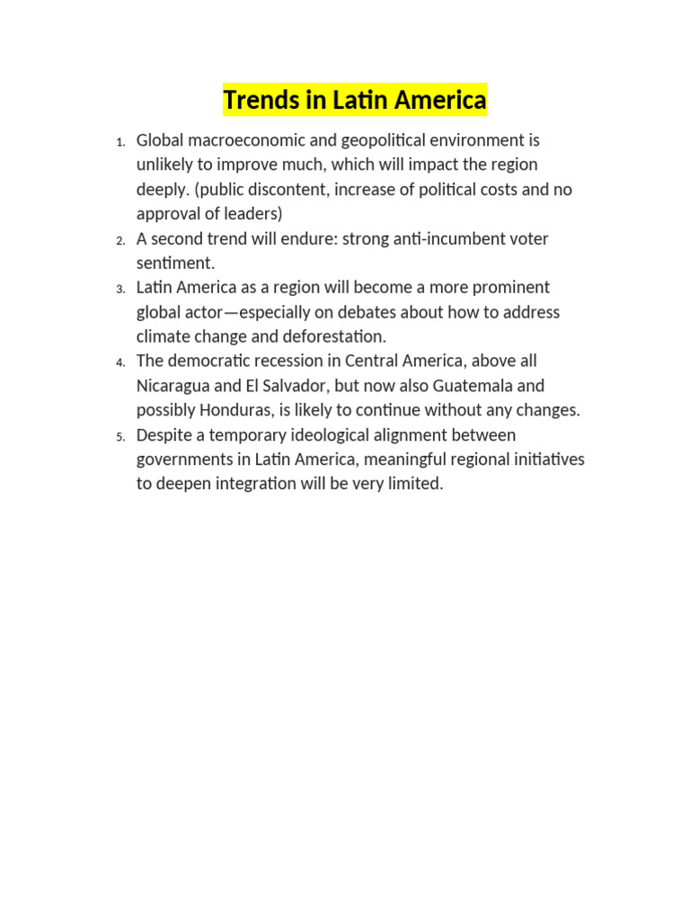 Trends in Latin America | PDF