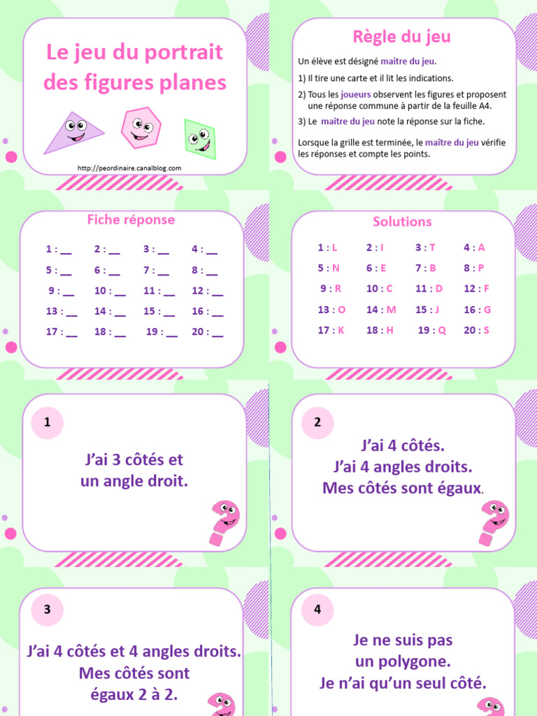 Jeu du Portrait des Figures Planes | PDF | Triangle | Euclide
