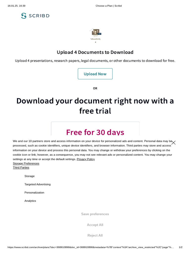 Choose a Plan _ Scribd | PDF | Scribd | Http Cookie