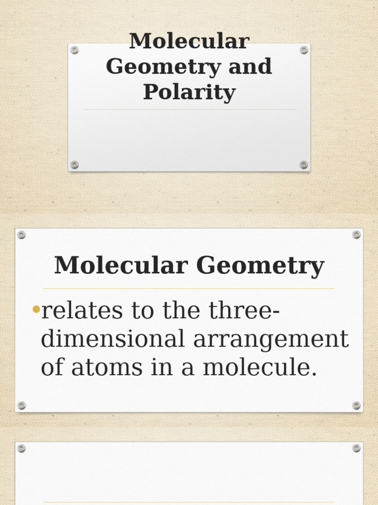 5 Molecular Geometry and Polarity | PDF | Chemical Bond | Atomic