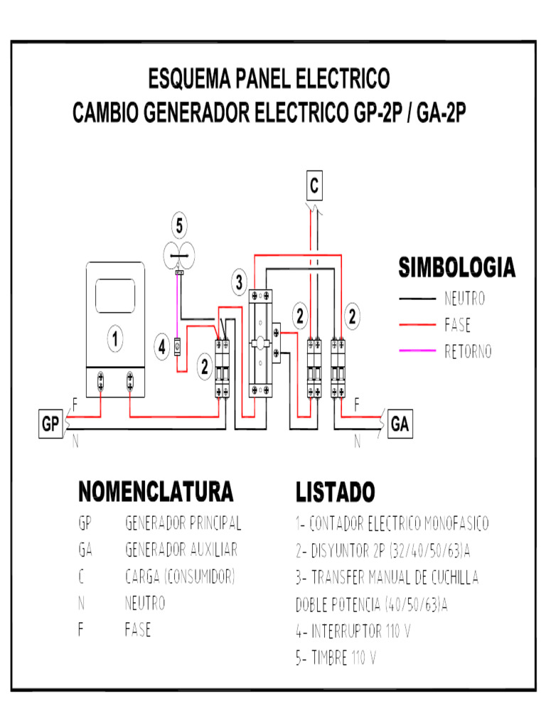 Esquema Instalación Eléctrica - GP_GA-2P | PDF