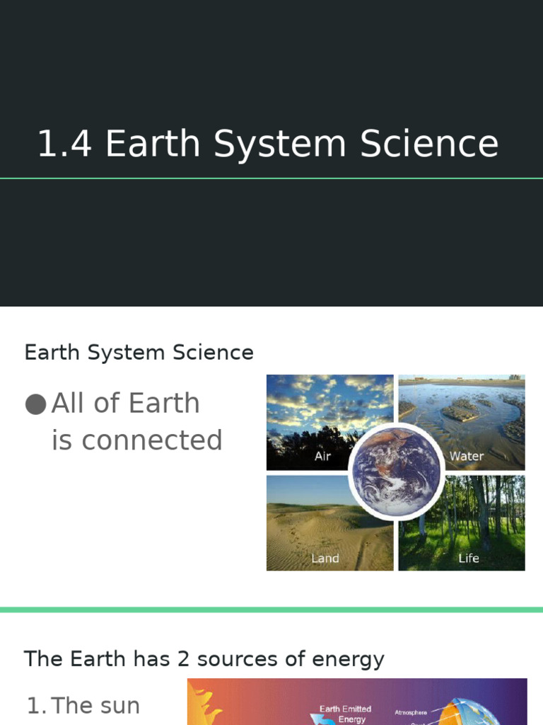 1.4 Earth System Science | PDF
