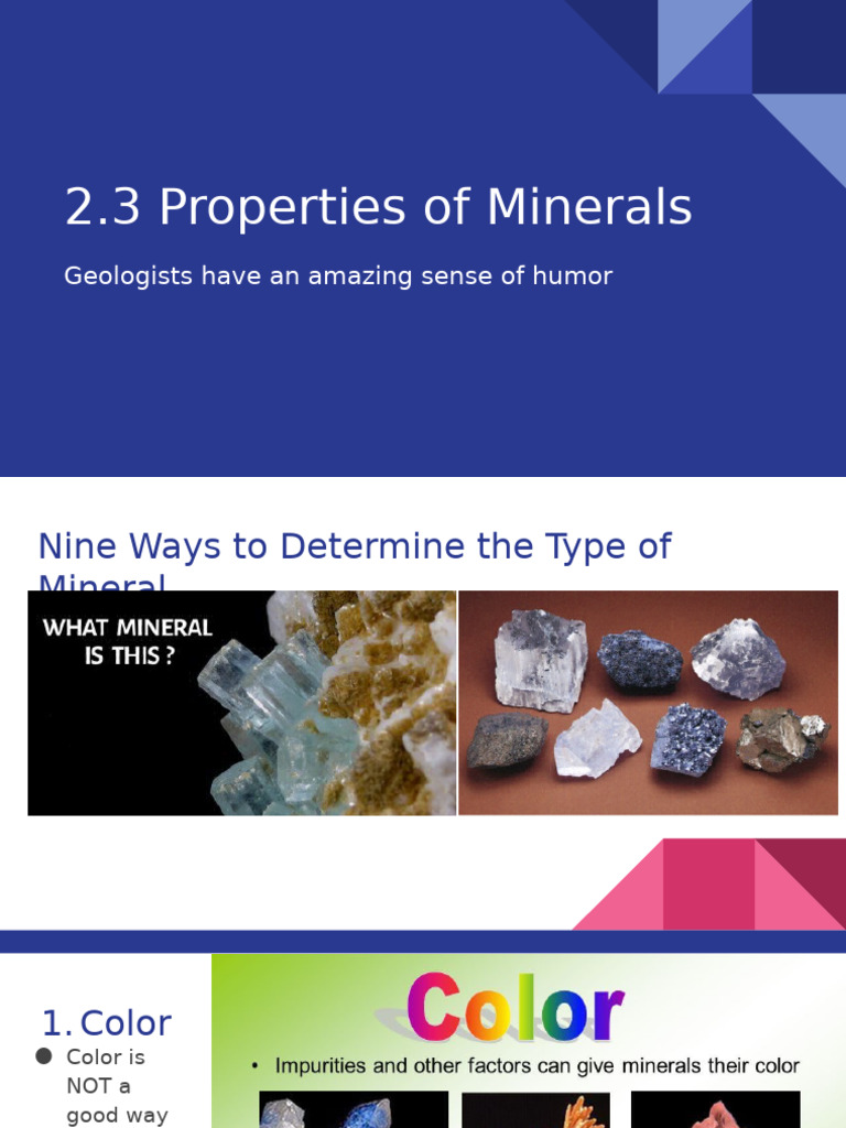 Properties of Minerals Overview | PDF
