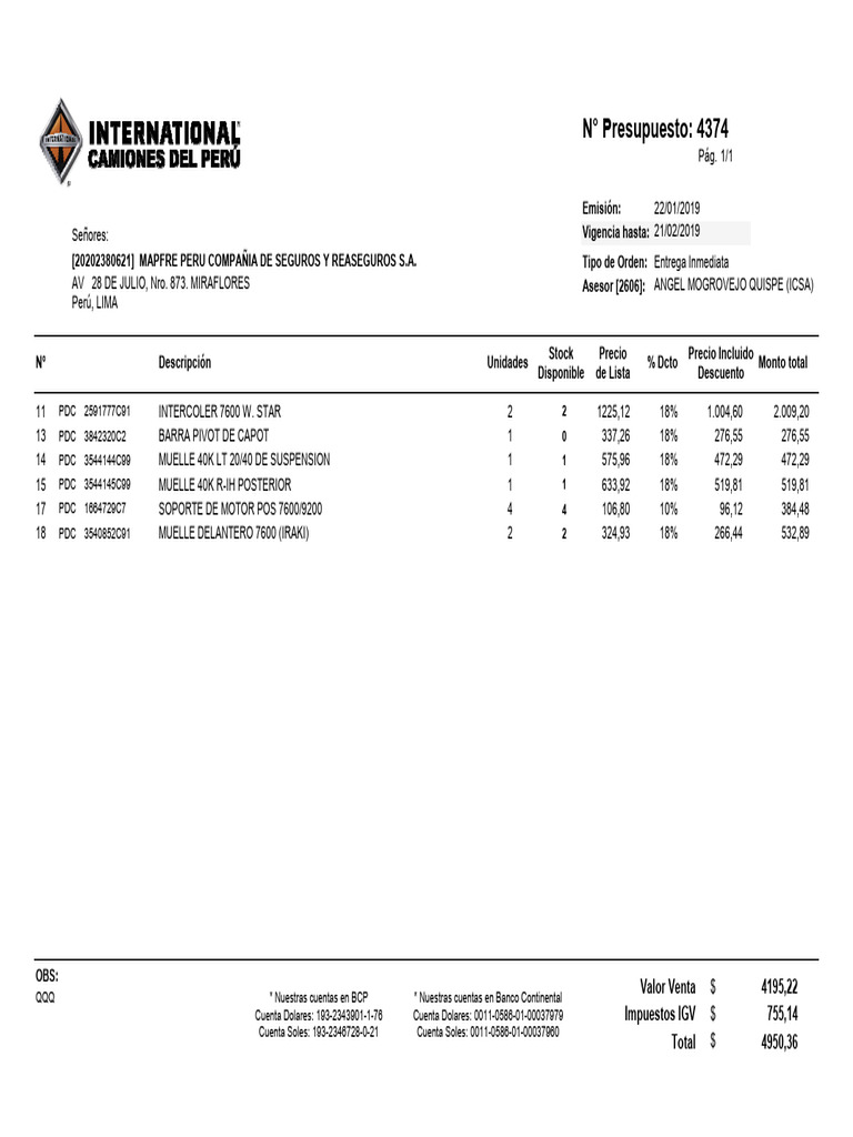 COT 190004374 MAPFRE VARALDI | PDF
