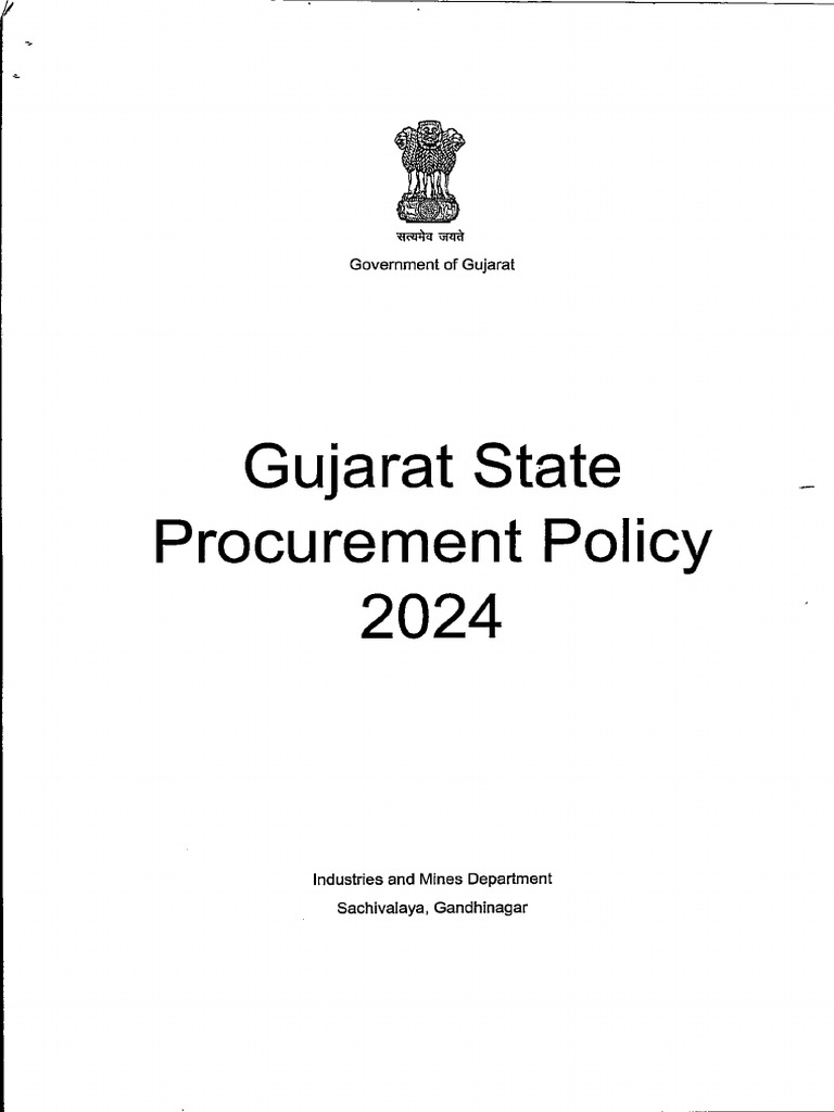 Gujarat State Procurement Policy 2024 | PDF
