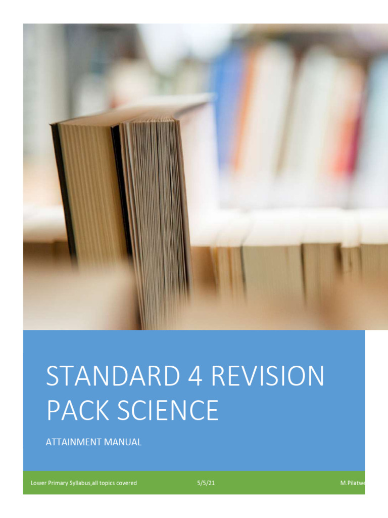 Standard 4 Science Revision Pack Pdf Foods Cooking