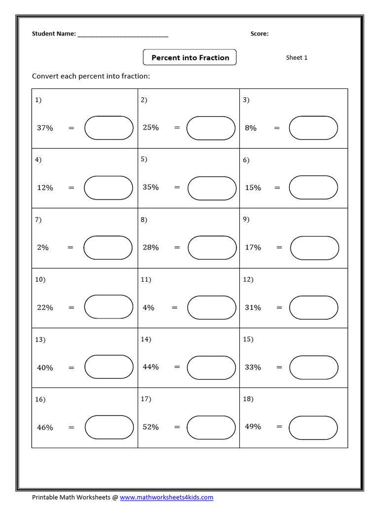 CL5 - MTH - WS - Fractions - Convert To Fractions | PDF