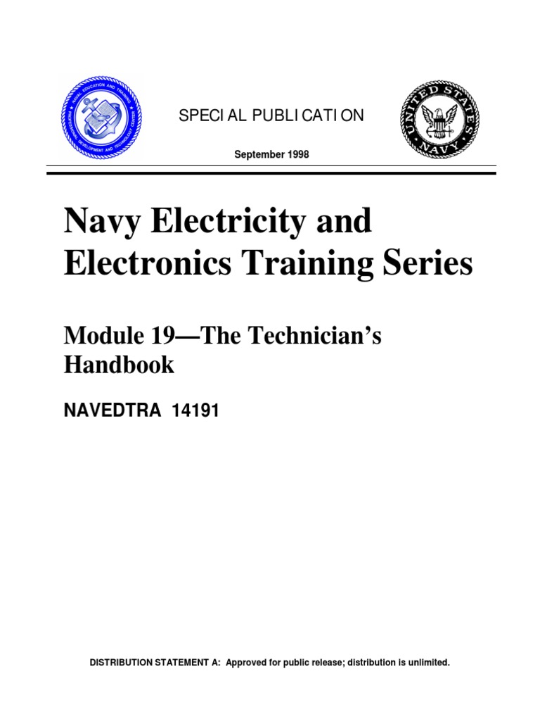 US Navy NEETS - NAVEDTRA 14191 Module 19 The Technician, S Handbook | PDF