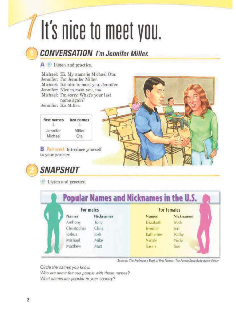 Interchange Intro-Unit 1 | PDF