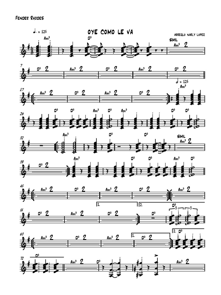 Oye Como Le Va Fender Rhodes | PDF