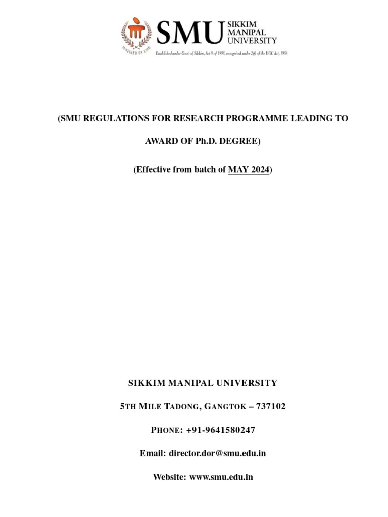 SMU PHD Reg2023 As On 22nd June 2024 | PDF | Thesis | Doctor Of Philosophy