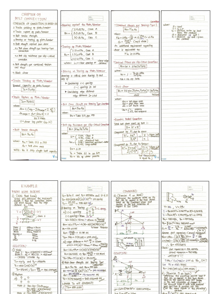 Chap9 BoltedConnection Reviewer | PDF