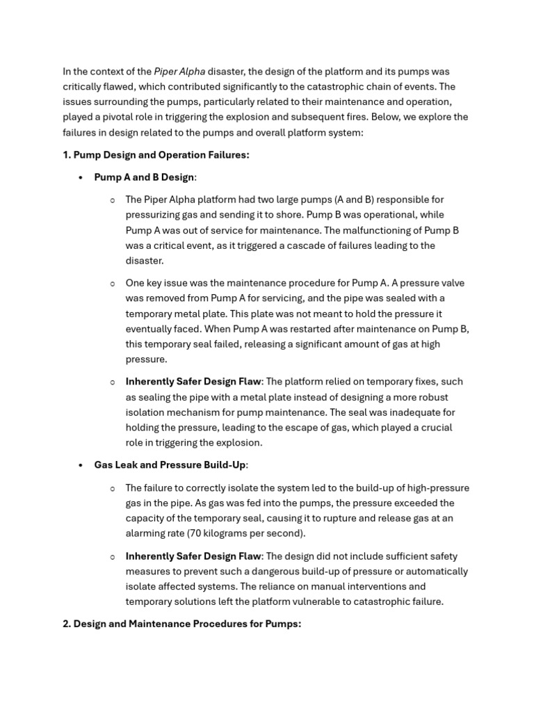 Piper Alpha Disaster | PDF | Pump | Leak