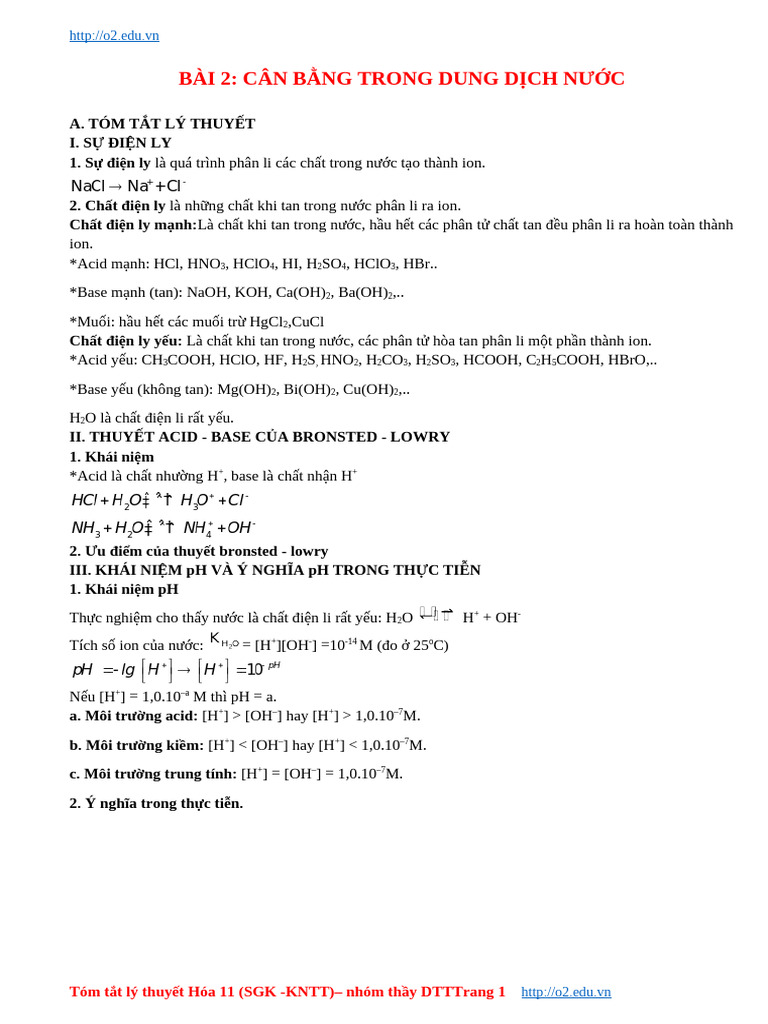 Bai 2 Can Bang Dung Dich Trong Nuoc Pham Minh Hieu - OK | PDF