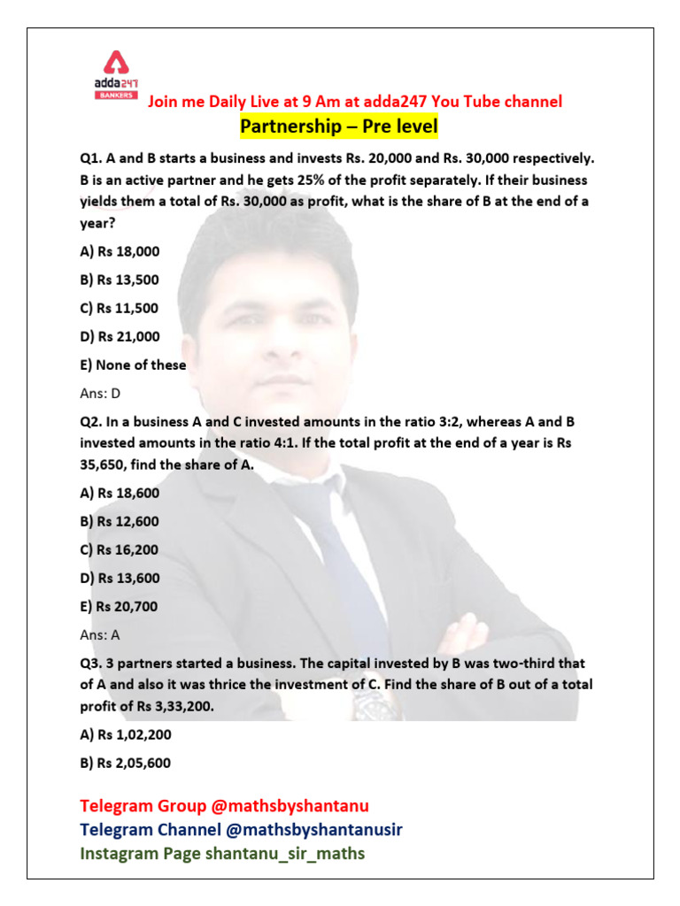 Partnership By Shantanu Sir | PDF