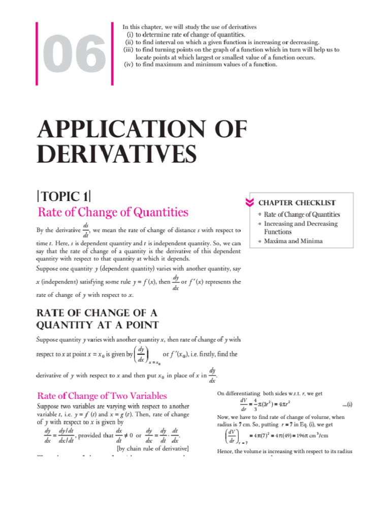 Application of Derivative | PDF